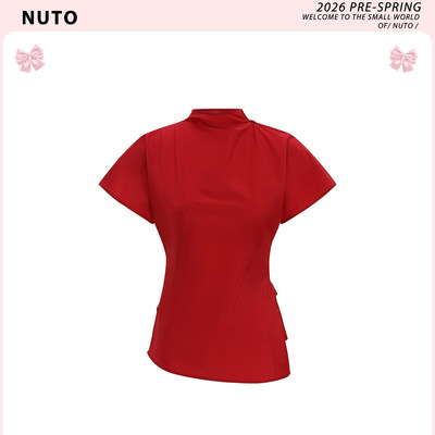 NUTO新中式红色斜裁1/4