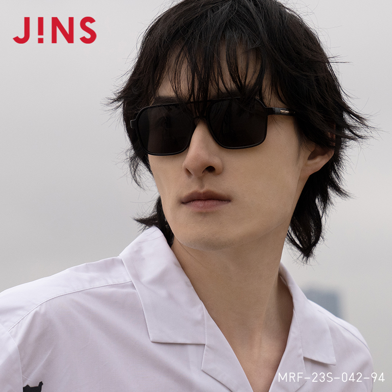 JINS睛姿TR90男款经典大框太阳镜墨镜防紫外线MRF23S042_虎窝淘