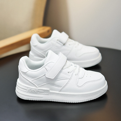 ABC IM儿童鞋子男童小白鞋女童白色运动鞋皮面防水中大童春秋季款