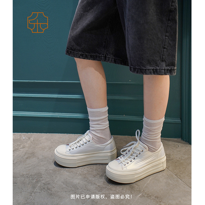 【妍妍专享】厚底小白鞋 294-2643（跟高5cm）正码拍，半码拍大