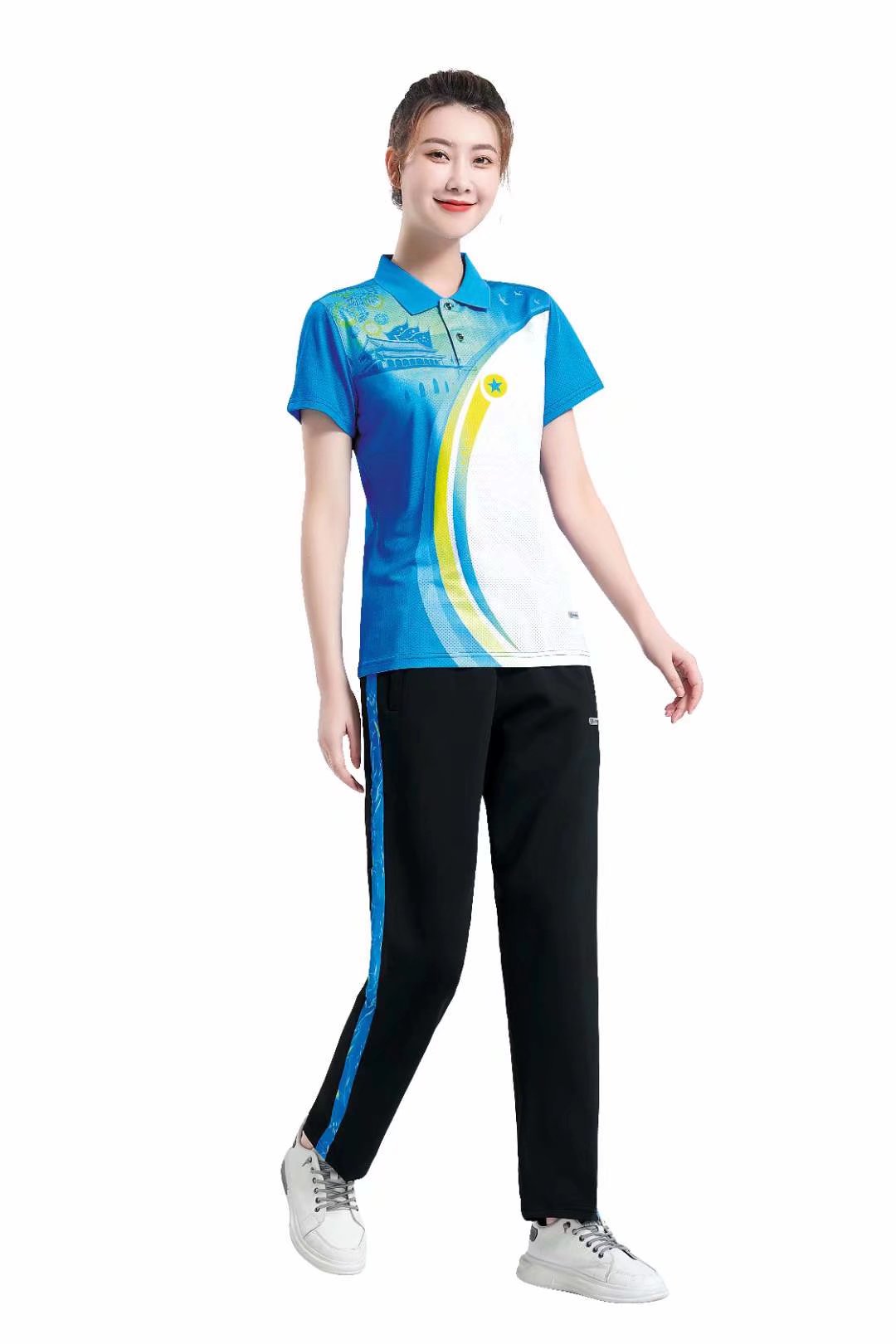 风驰2023新款男女同款出场服健身操服装柔力球服羽毛球乒乓球服