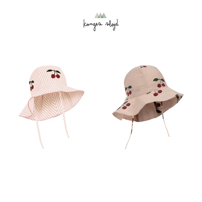 5Z 25HS丹麦Konges Slojd KS儿童遮阳轻薄透气樱桃可爱渔夫帽