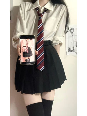 日系学院风jk制服上衣女秋季纯欲校供感基础百搭纯欲长袖衬衣套装