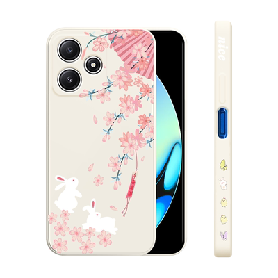 适用于红米12手机壳男女中国风兔兔小米Redmi红米12外壳5g保护套个性液态硅胶防摔红米12软壳直边全包耐脏