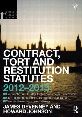 【预售】Contract, Tort and Restitution Statutes 2012-2013