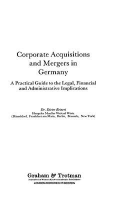【预售】Corporate Acquisitions and Mergers in Germany