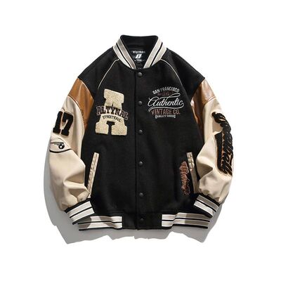 2024 Men's Baseball Jacket Casual Splicing Embroidery Baseba