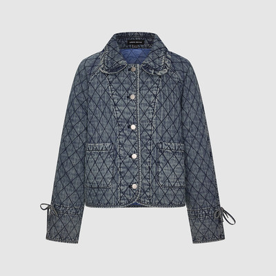 UR国内2026春季女装休闲水洗菱格绗缝棉服牛仔外套UYL860020