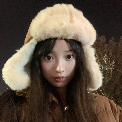 男女复古加绒加厚护耳毛绒雷锋帽