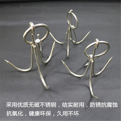 8mm加粗猪肉钩不锈钢牛肉钩三爪猪肉钩屠宰场挂肉钩市场烧腊钩
