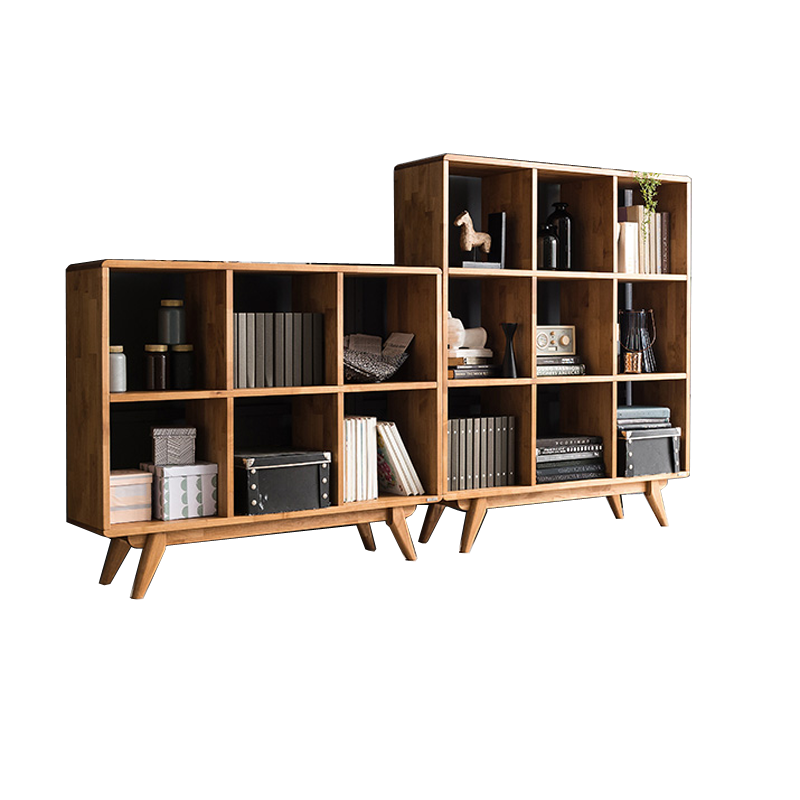 Nordic original wooden bookcase simple modern rubber wooden Japanese ...