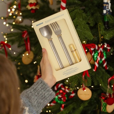 韩国momur weekend春节特定复古做旧不锈钢餐具套装勺叉托西餐勺