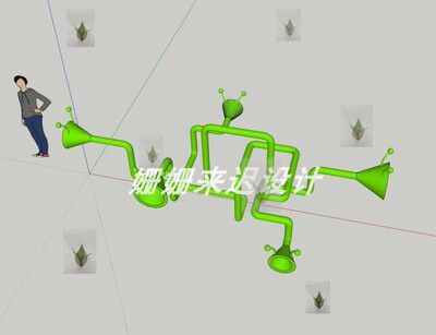 儿童游乐园设施景观趣味传声筒sketchup童趣小品草图大师su模型