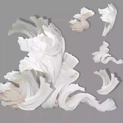 小众高级婚礼白色纸艺纸花造型 白色褶皱纸手绘道具PSD素材源文件