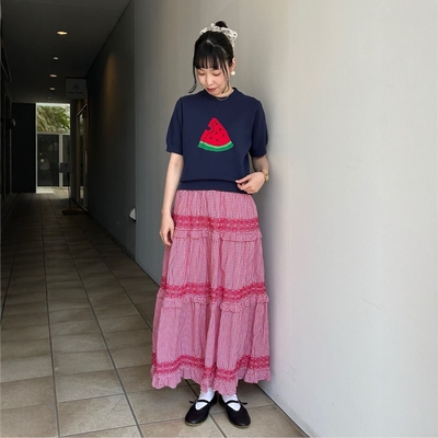 CHILDWOMAN格纹褶饰半身裙