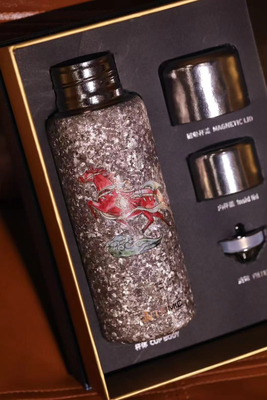 保温杯锤纹焖茶杯陶瓷内胆钛茶隔泡茶杯户外旅行杯420毫升