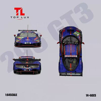 预售 TOPLUX 1:64 法拉利296 GT3 红牛维斯塔潘涂装 合金汽车模型