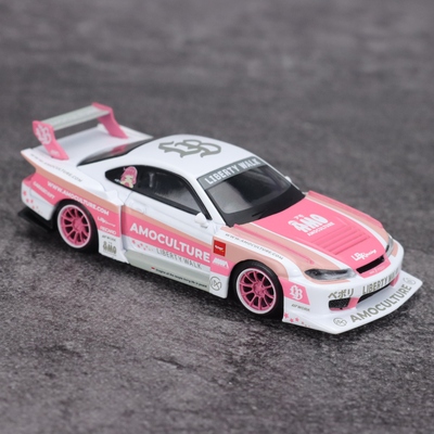 MINIGT 1:64 日产Silvia S15 LB超级剪影 粉白 合金模型 1239