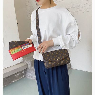 Clean Knоck信封包2026新款包包女老花链条小方包复古单肩斜挎包