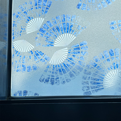 Funlife法式中国风青花瓷扇窗贴