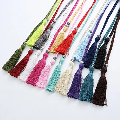 160cm WomenWaist Belt RopeChinese Style Braided Woven Tassel