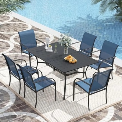 7 Pieces Patio Dining Set, Patio Furniture Set of 6 Patio S