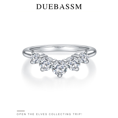 duebassm女款纯银简约莫桑石排戒