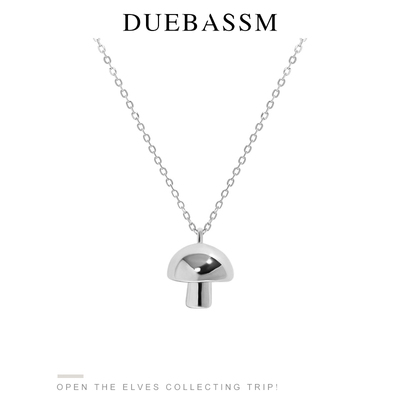 duebassm小众胖嘟嘟蘑菇纯银项链