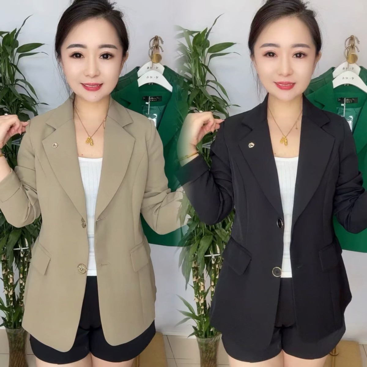 女士西装2026中年韩版气质上衣妈妈外套西服时尚洋气显瘦百搭短款