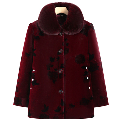 中老年人女装加绒大衣