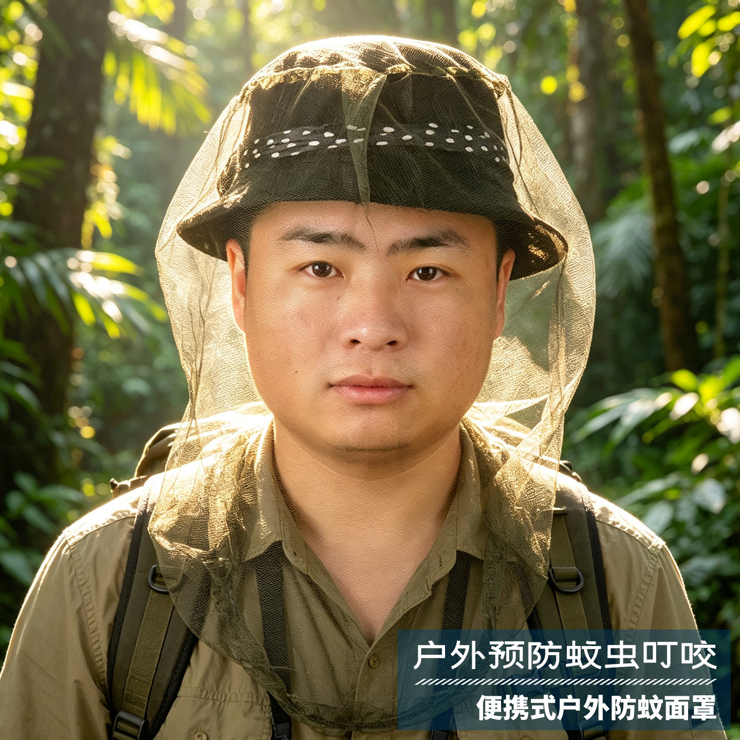 户外防蚊帽子男士遮脸防晒钓鱼帽夜钓透气网纱面罩养蜂防虫防蜂帽