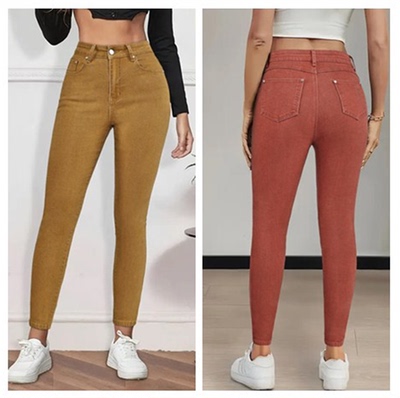 欧美多色弹力紧身牛仔裤高腰小脚裤提臀铅笔裤 women JEANS pants