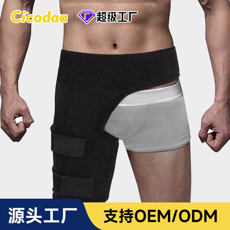 外贸亚马逊健身护腿腹股沟瘦腿带防肌肉拉伤臀举重大腿运动护具