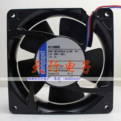 原装EBMPAPST 4114NHH 12038 DC24V 0.52A 耐高温变频器专用风扇