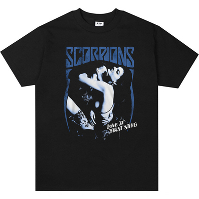 蝎子乐队Scorpions 摇滚美式T恤古着复古vintage男女宽松短袖tee