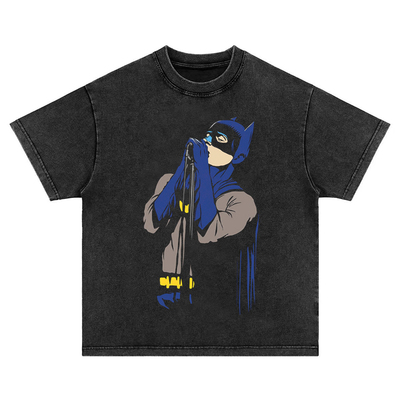 趣味joy division蝙蝠侠 美式复古vintage水洗做旧tee纯棉短袖t恤