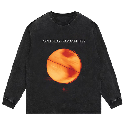 COLDPLAY英伦摇滚 重磅直喷印花美式复古水洗做旧短袖T恤卫衣男女