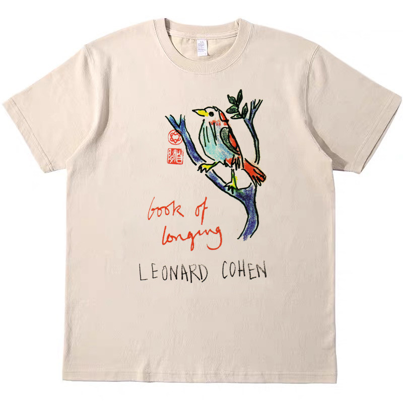 吟游诗人Leonard Cohen音乐节短袖bf男女情侣T恤纯棉t原创tshirt