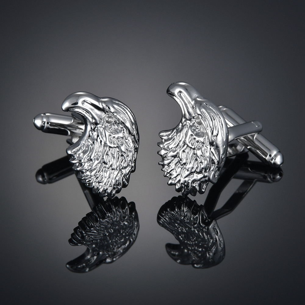 盒装 动物高品质法式男士袖扣 奢华银色猫头鹰袖扣袖钉Cufflinks