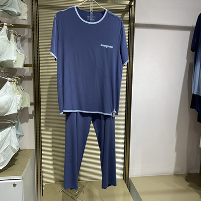爱慕先生24男士莫代尔1号家居短袖睡衣NS41K951睡裤NS42K951长裤