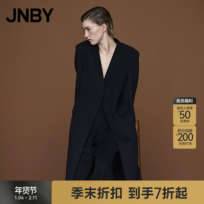 【商场同款】JNBY/江南布衣25冬新品呢大衣无领长袖直筒5P0814410