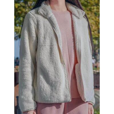 鹿岛什物纪 AAV20244 秋冬女式拉链外套女士防风立领绒面软糯上衣