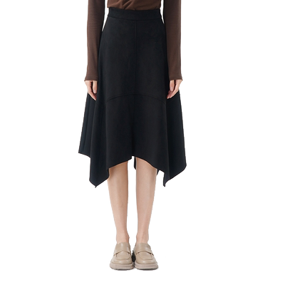 WEWE唯唯中长不规则复古半身裙