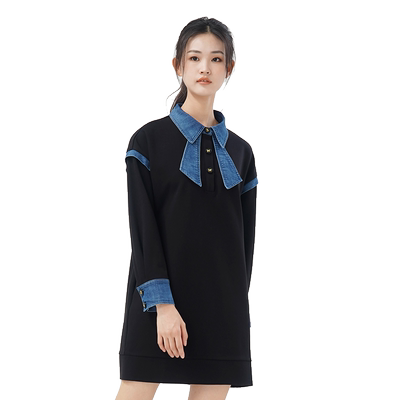 WEWE唯唯休闲复古H型撞色拼接