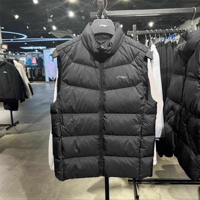 李宁正品羽绒马甲男2025冬新款健身系列保暖鸭绒立领背心AMRV037