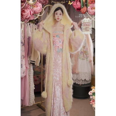 1025直播170进口超幼《绽放牡丹》羊毛外套宫廷吊带裙3件套