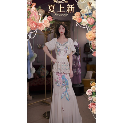 0512直播146洛可可夏日珍藏·甜梦人鱼·宫廷上衣蕾丝鱼尾裙3件套