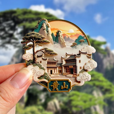 黄山金属文创冰箱贴城市旅游纪念