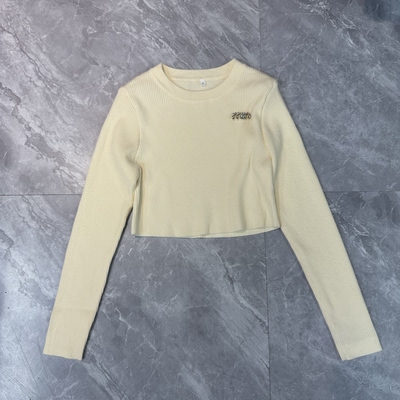 10.22IYF 圆领针织衫女短款设计感套头打底衫上衣