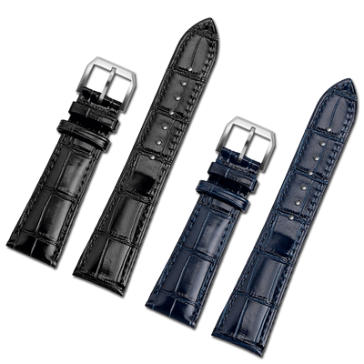 适配万国适中真皮手表带中光